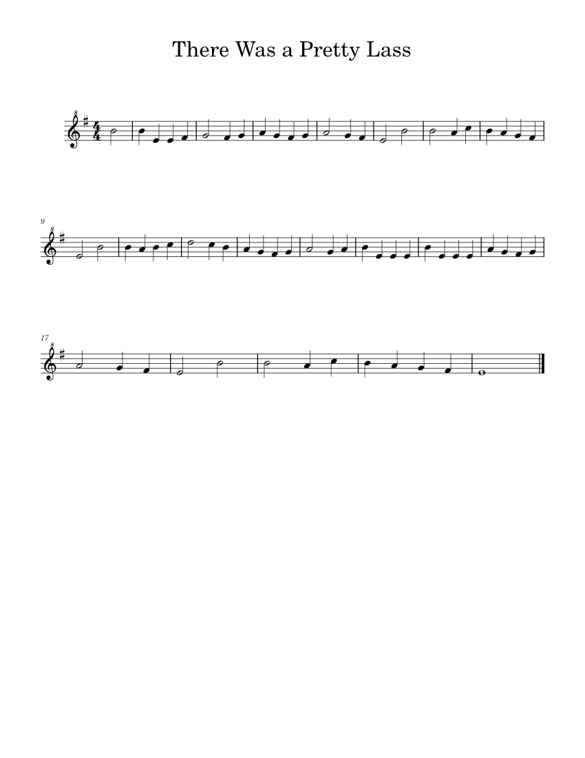 There Was a Pretty Lass – Misc Traditional Sheet Music for Recorder ...