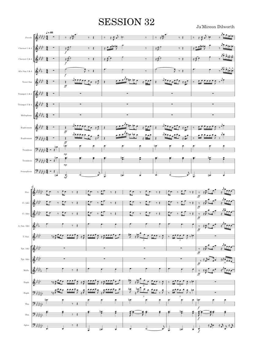 SESSION 32 Sheet music for Trombone, Euphonium, Mellophone, Flute ...