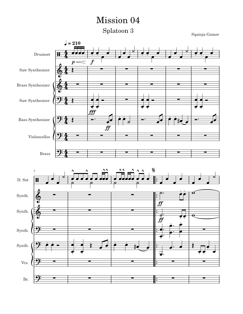 Seep and Destroy (Bang Bing) - Splatoon 3 Sheet music for Bass guitar ...