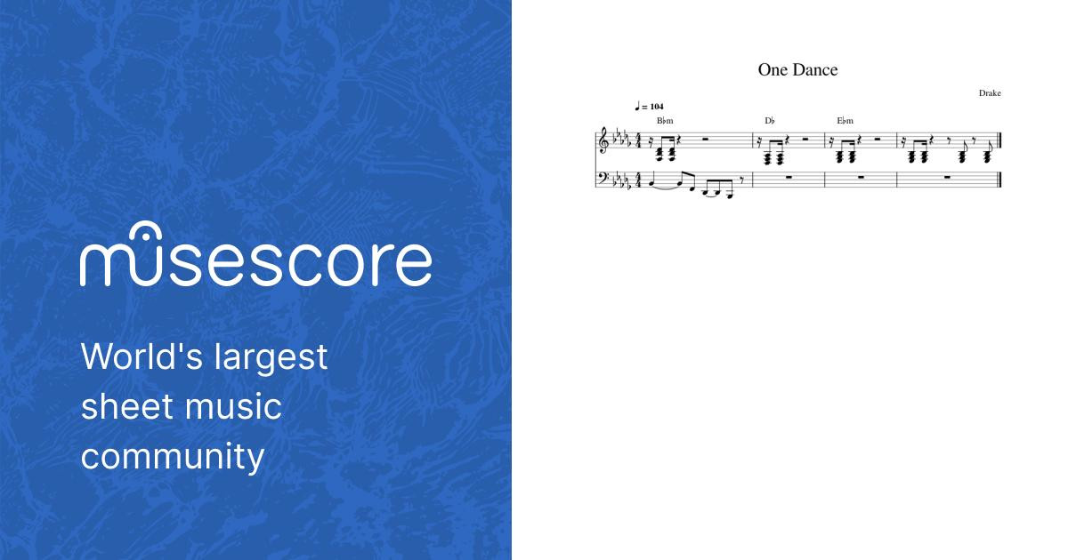 One Dance – Drake Sheet music for Piano (Solo) Easy | Musescore.com