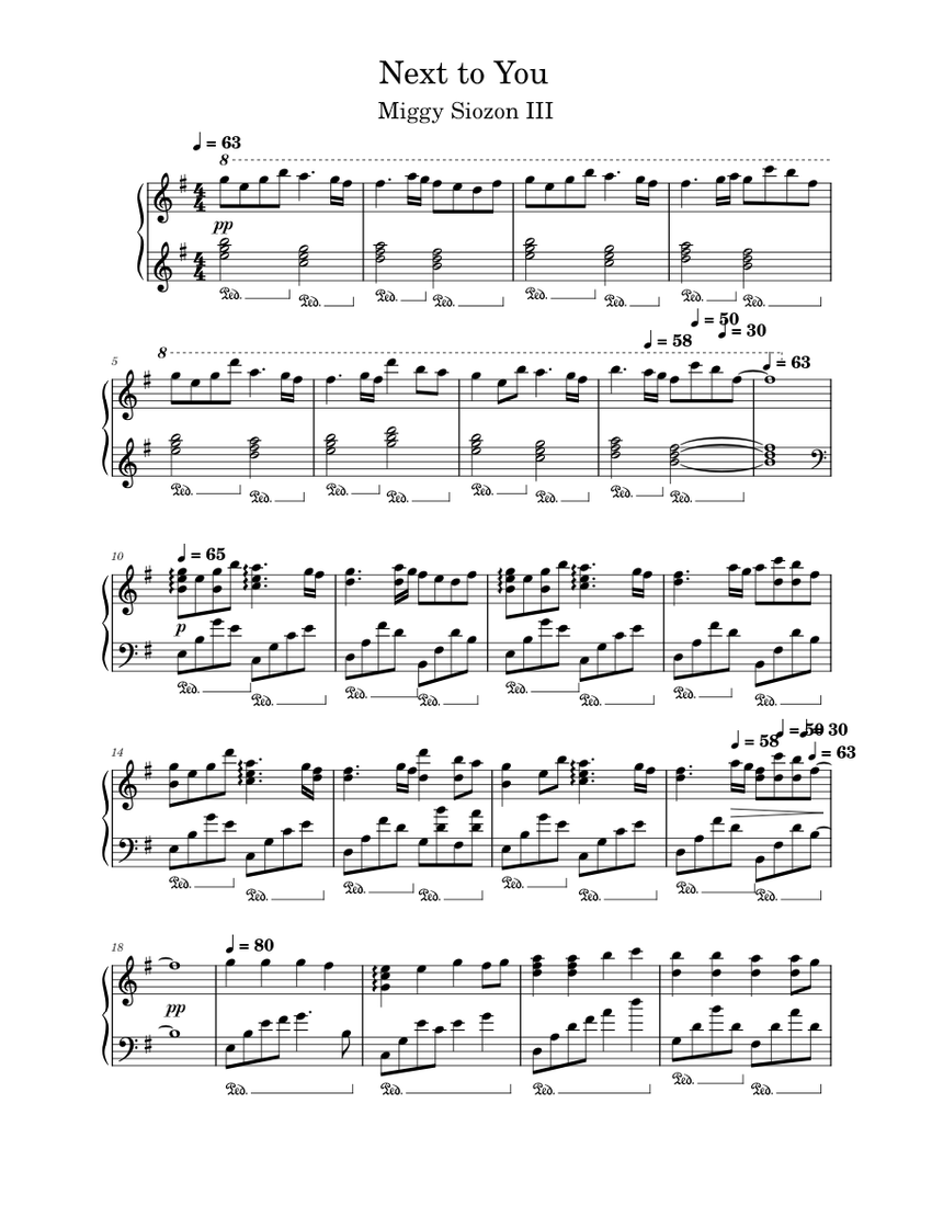 Next to You - Kiseijuu (Parasyte OST) Sheet music for Piano (Solo ...