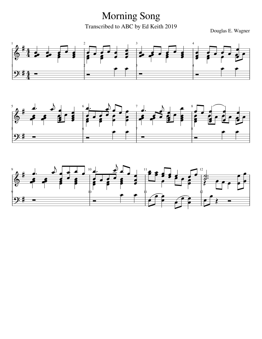 Morning_SongMorning song Sheet music for Piano (Piano Duo) | Musescore.com