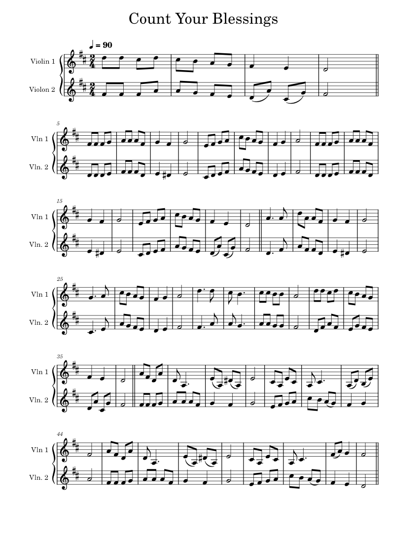 Count your blessings – Edwin O. Excell Sheet Music for Piano, Violin ...