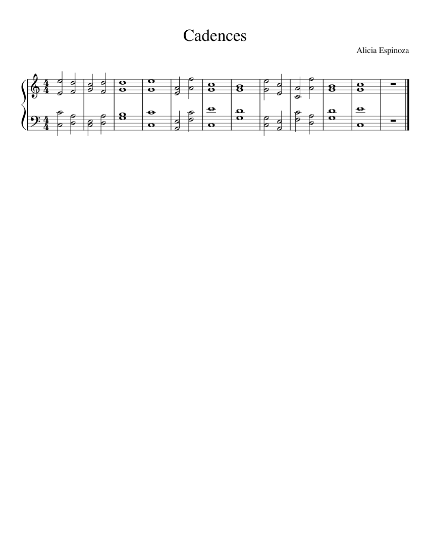 Cadences Sheet music for Piano (Solo) | Musescore.com