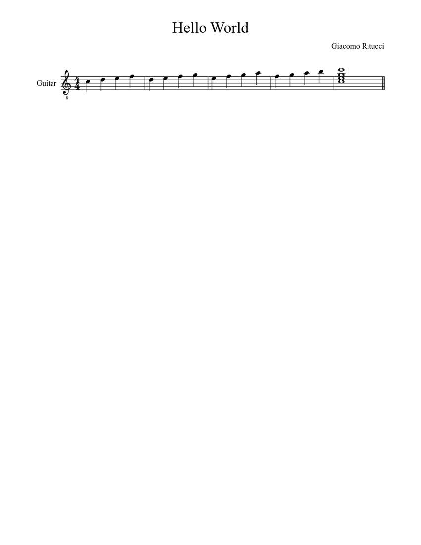 Hello World Sheet music for Guitar (Solo) | Download and print in PDF ...