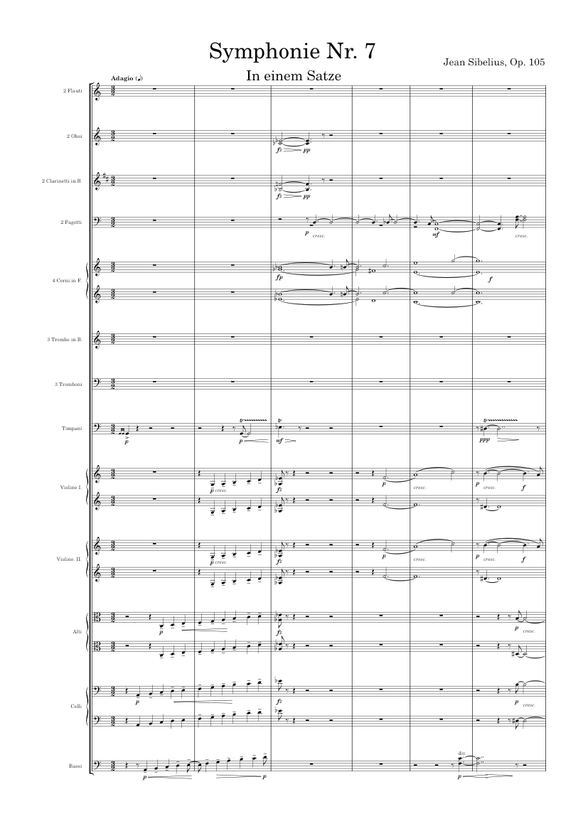 Symphony No.7, Op.105 – Jean Sibelius Sheet music for Trombone, Flute, Oboe, Bassoon & more ...