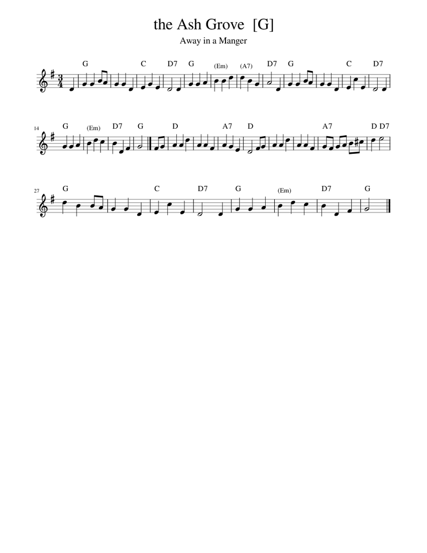 the Ash Grove Sheet music for Piano (Solo) Easy | Musescore.com
