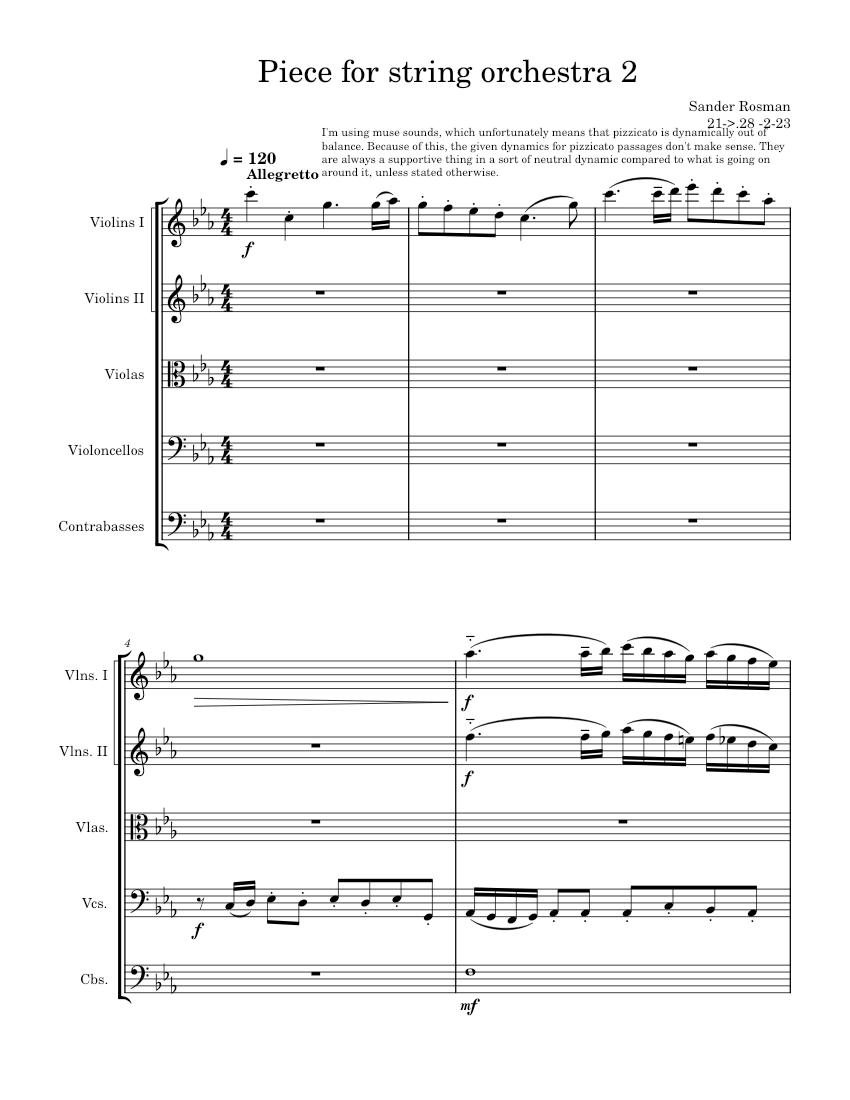 Strings for orchestra 2 Sheet music for Strings group (String Ensemble) | Musescore.com