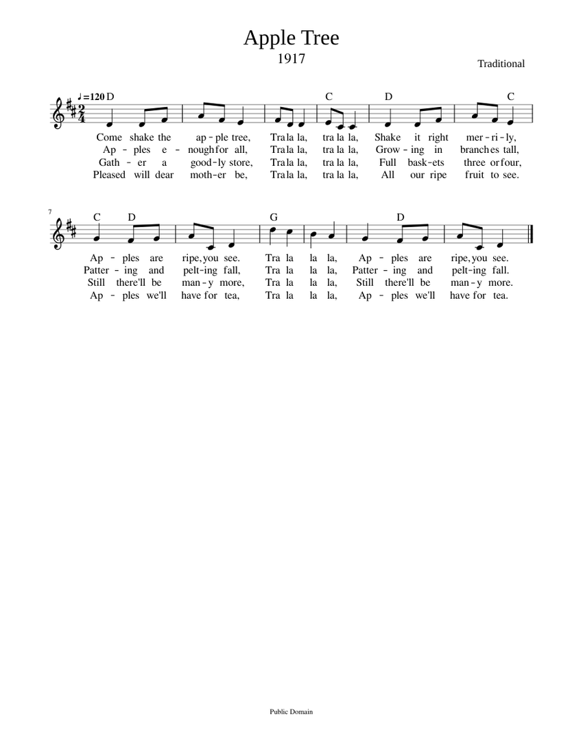 Apple Tree Sheet music for Piano (Solo) | Musescore.com