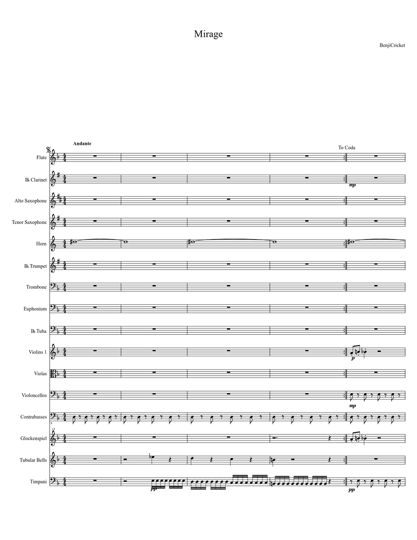 Mirage Sheet music for Trombone, Tuba, Flute, Timpani, Clarinet other ...