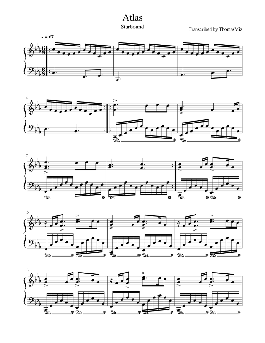 Starbound - Atlas Sheet music for Piano (Solo) | Musescore.com
