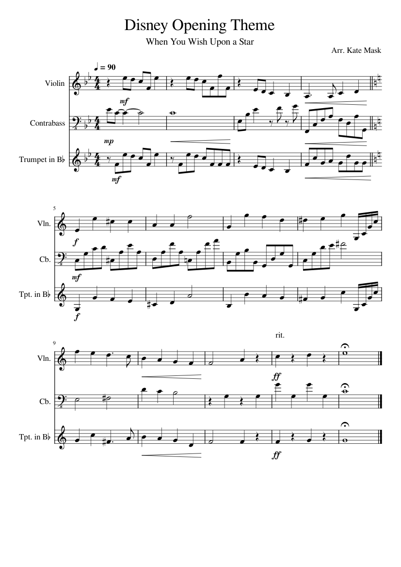 Disney Opening Theme – Misc Soundtrack Disney_Opening_Theme.mscz Sheet ...