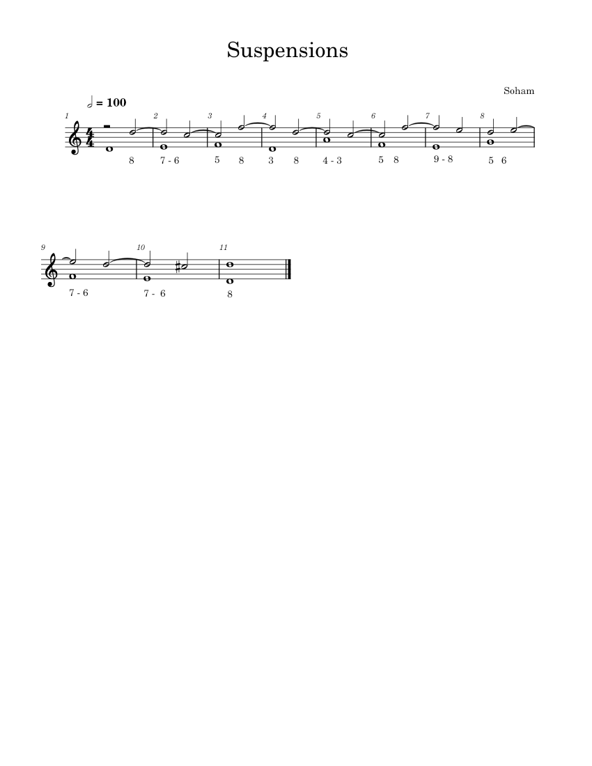 Suspensions Sheet music for Piano (Solo) Easy | Musescore.com