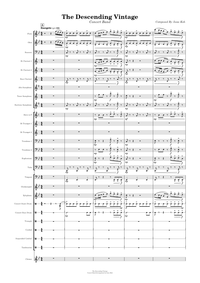 The Descending Vintage Sheet music for Trombone, Euphonium, Tuba ...