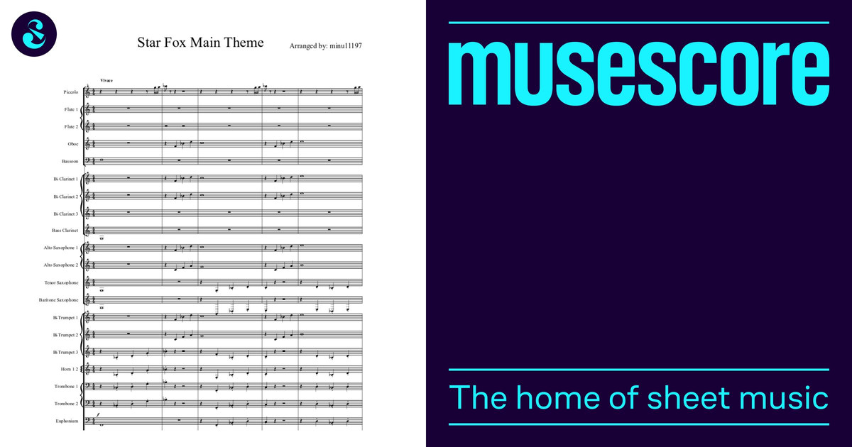 Star Fox Main Theme - Band Arrangement Sheet music for Trombone, Tuba ...