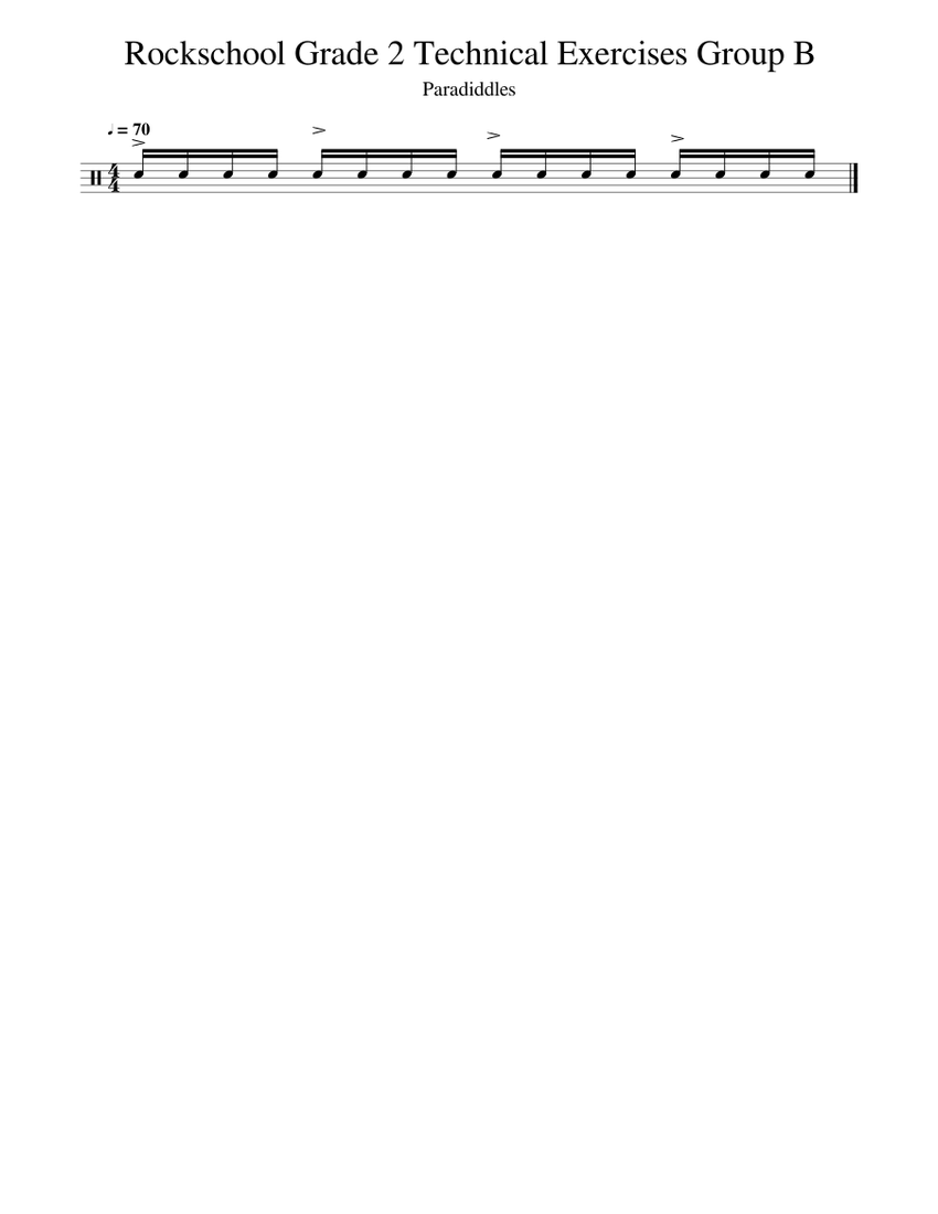 Rockschool Grade 2 Technical Exercises Group B Sheet music for Drum ...