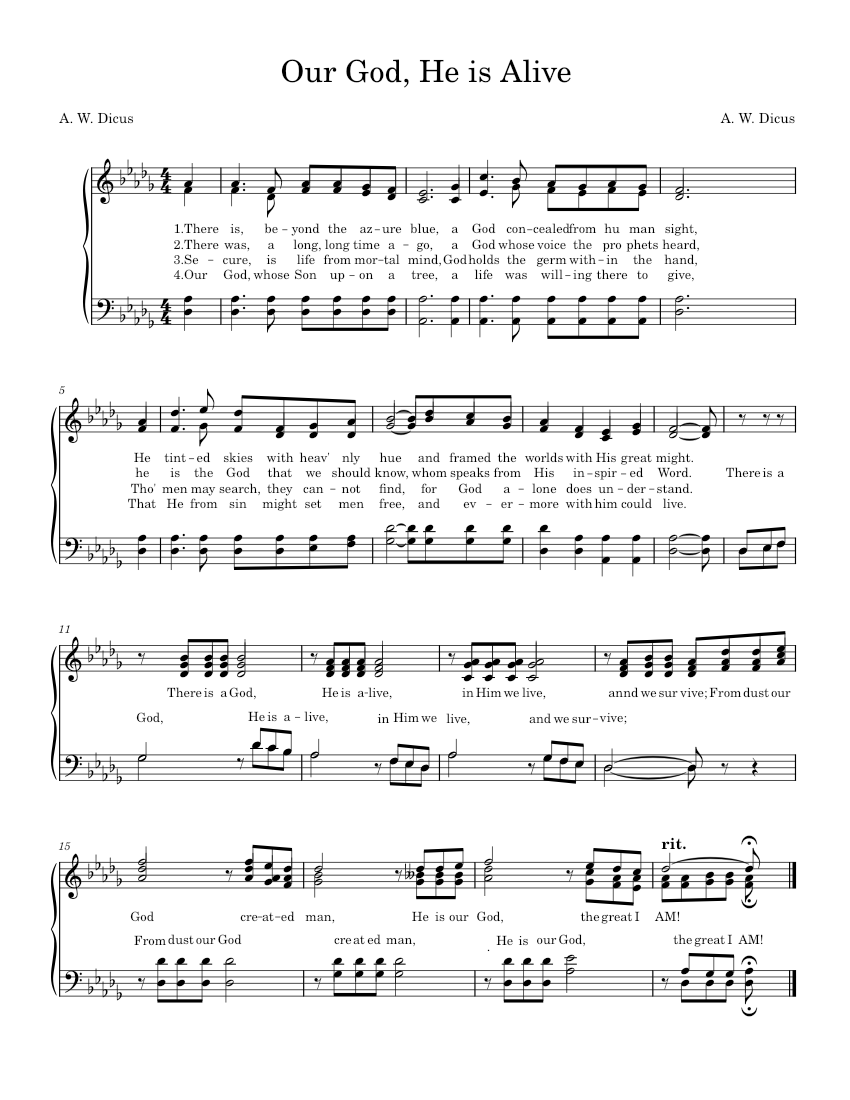 Our God, He is Alive Sheet Music for Piano (Solo) easy | MuseScore.com