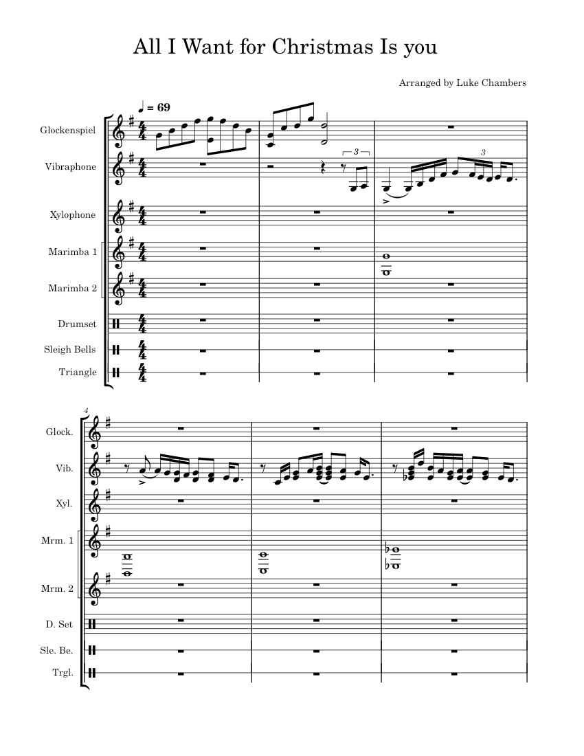 All I Want For Christmas is You Percussion Ensemble - Luke Chambers ...