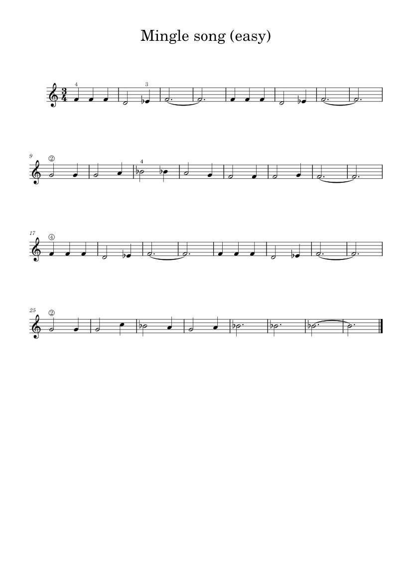 Mingle song (easy) Sheet Music for Piano (Solo) | MuseScore.com