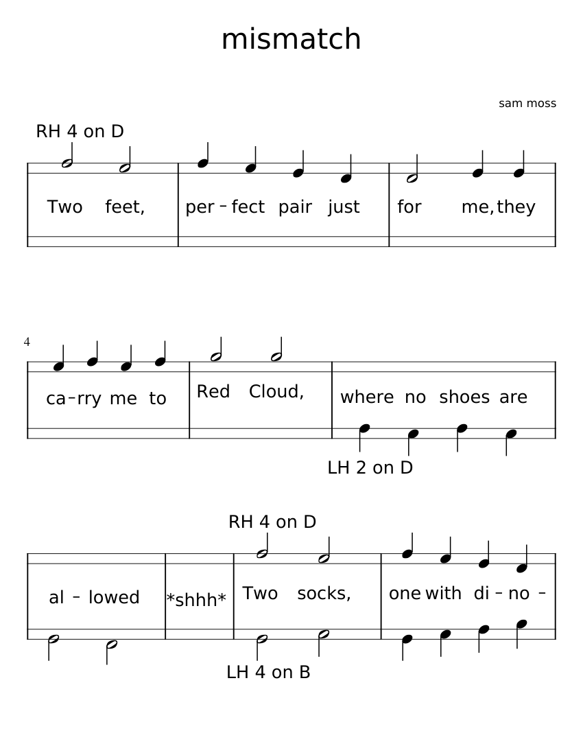 mismatch Sheet Music for Piano (Solo) Easy | MuseScore.com