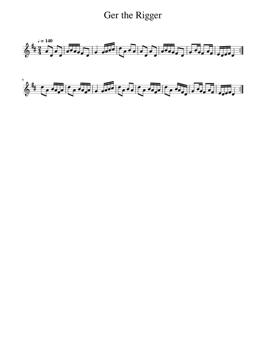 Ger the Rigger Sheet music for Piano (Solo) Easy | Musescore.com