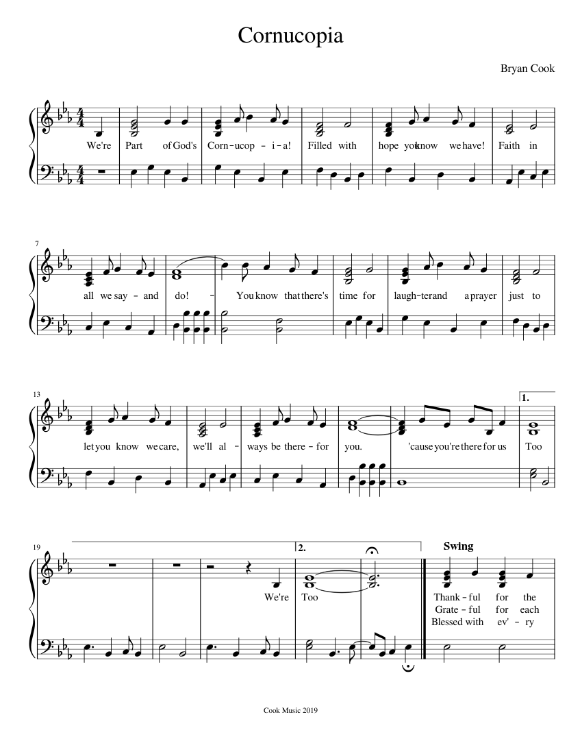 Cornucopia Sheet music for Piano (Solo) Easy | Musescore.com