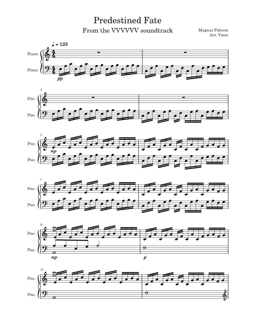 Predestined Fate – Magnus Pålsson Sheet music for Piano (Solo ...