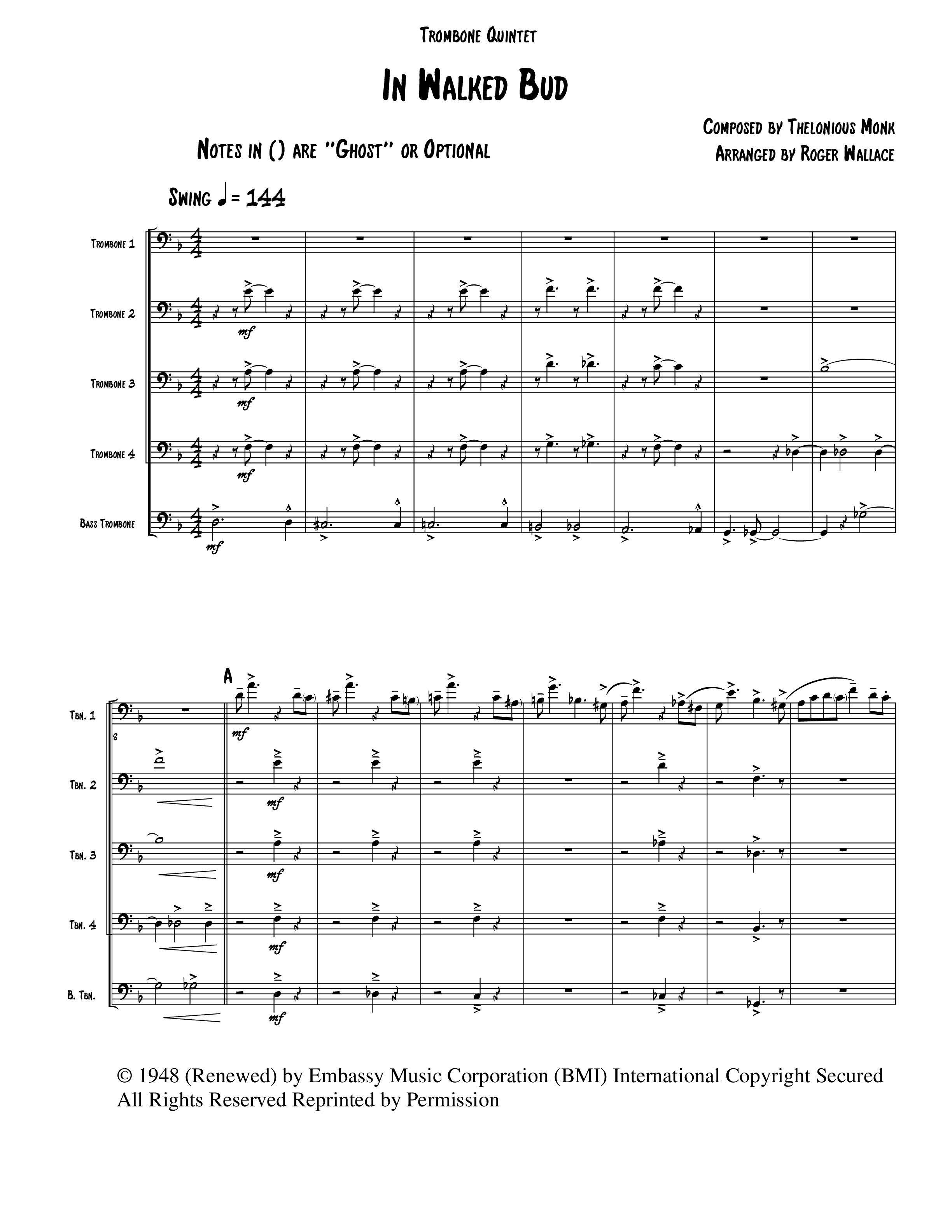 Play Official version of In Walked Bud sheet music by Thelonious Monk ...