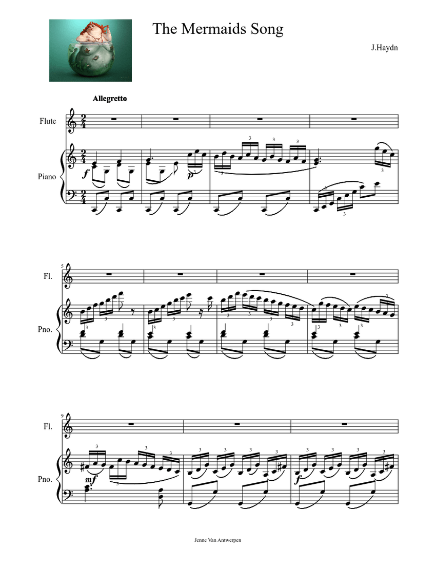 The Mermaids Song Sheet music for Piano, Flute (Solo) | Musescore.com