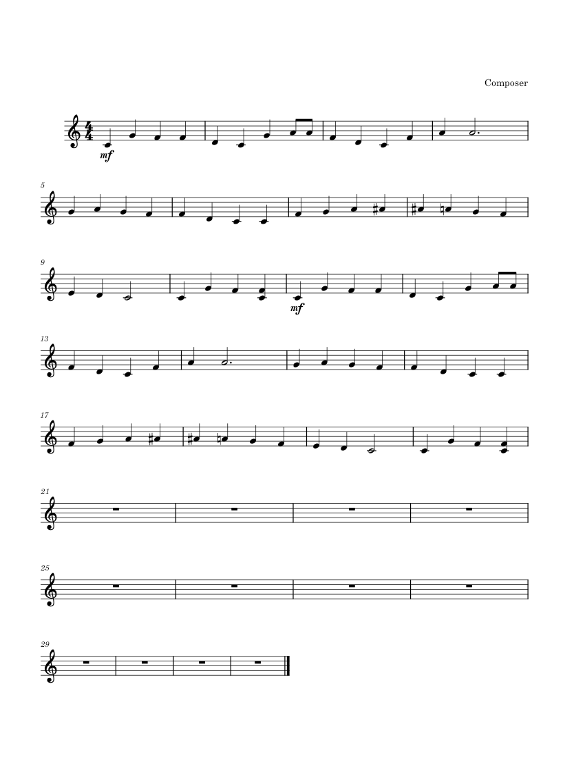 music choir Sheet music for Piano (Solo) | Musescore.com