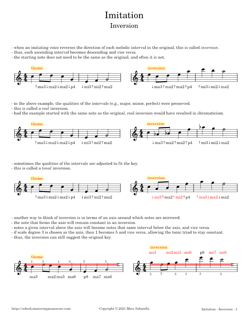 Imitation: Inversion Sheet music for Piano (Solo) Easy | Musescore.com