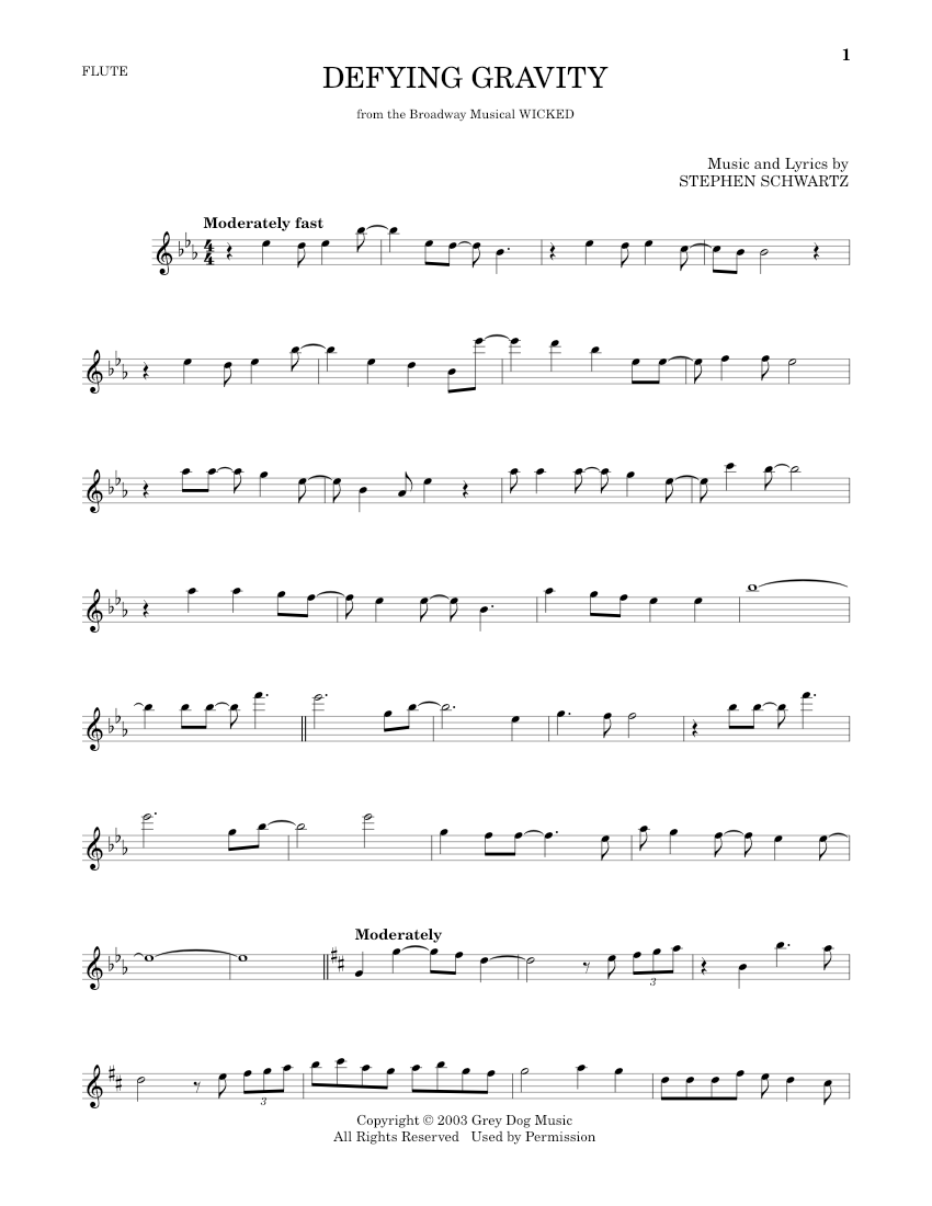 Play Official version of Defying Gravity (from Wicked) sheet music by ...