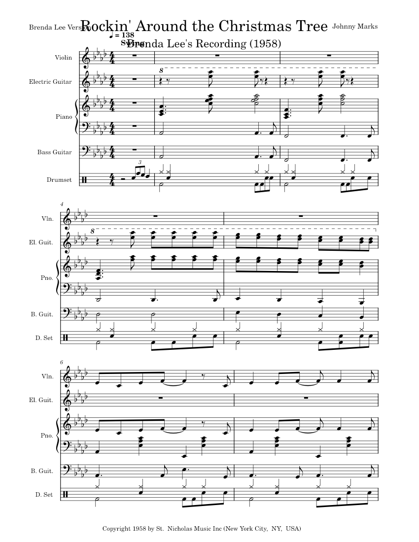 Rockin' Around The Christmas Tree – Johnny Marks Rockin' Around The Christmas Tree – Arranged ...