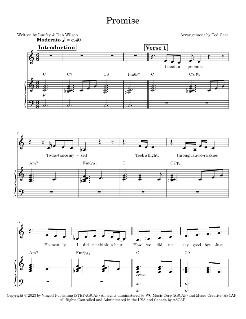Promise – Laufey Promise by Laufey [Lyrics & Chords] Sheet Music for Piano, Synthesizer (Piano ...