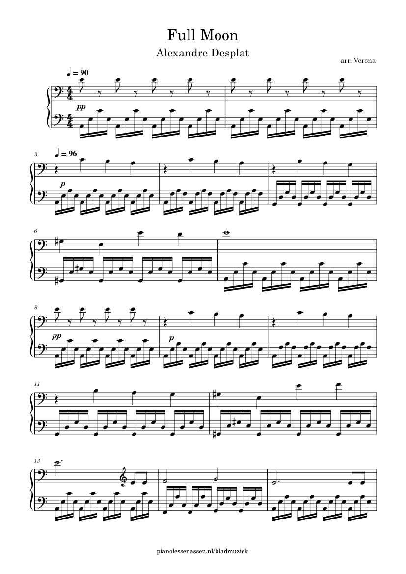 Full Moon Twilight Saga - Alexandre Desplat Sheet music for Piano (Solo) | Musescore.com
