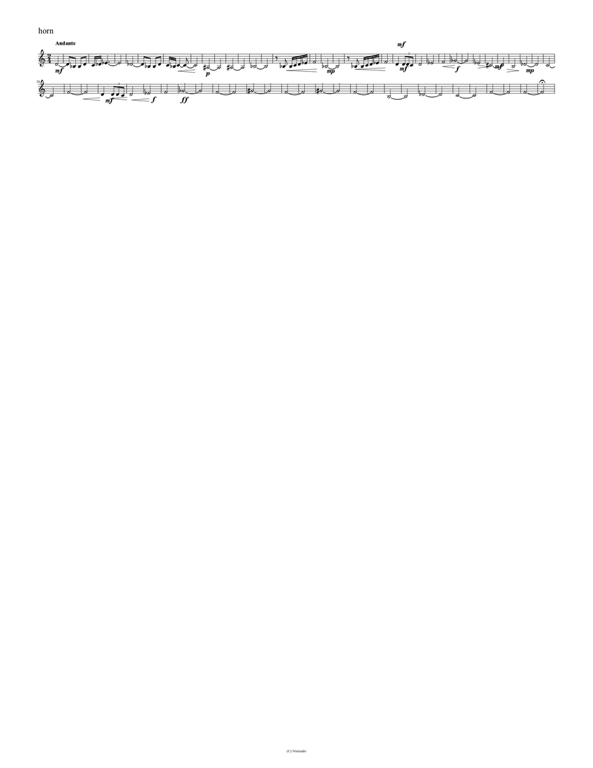 Horn Sheet music for French horn (Solo) | Musescore.com