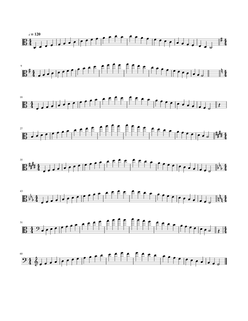 Viola Scales Sheet music for Voice (other) (String Orchestra ...