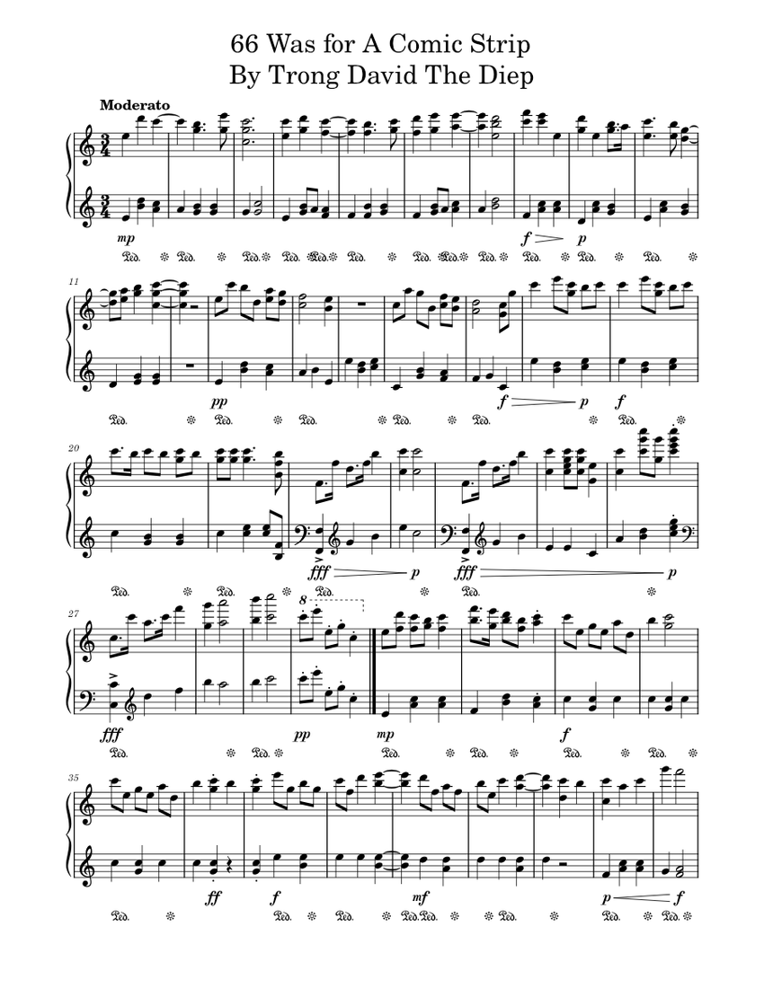 ( 66 ) Was for A Comic Strip by Trong David The Diep Sheet music for ...