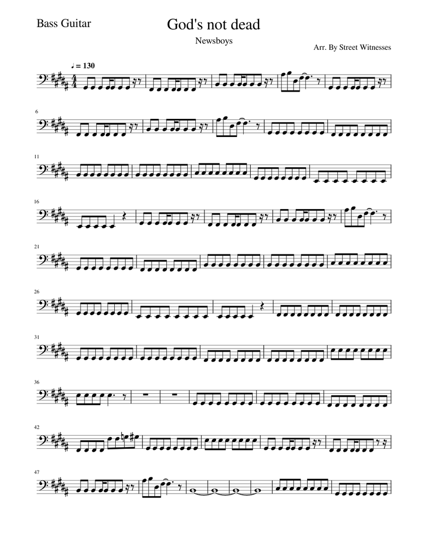 God s not dead Bass Sheet Music For Bass Guitar Solo Musescore god-s-not-dead-bass-sheet-music-for-bass-guitar-solo-musescore