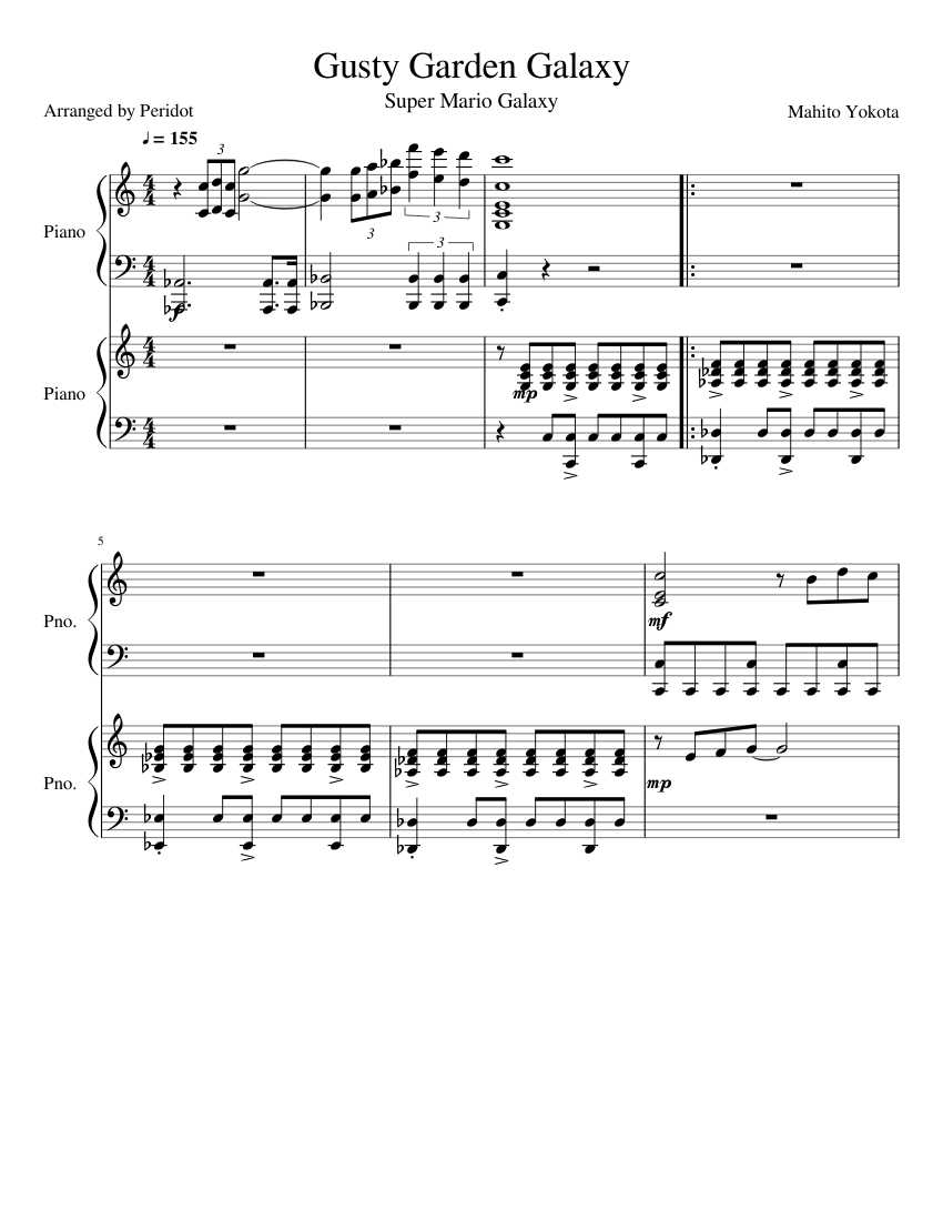 Gusty Garden Galaxy Sheet music for Piano (Piano Duo) | Musescore.com