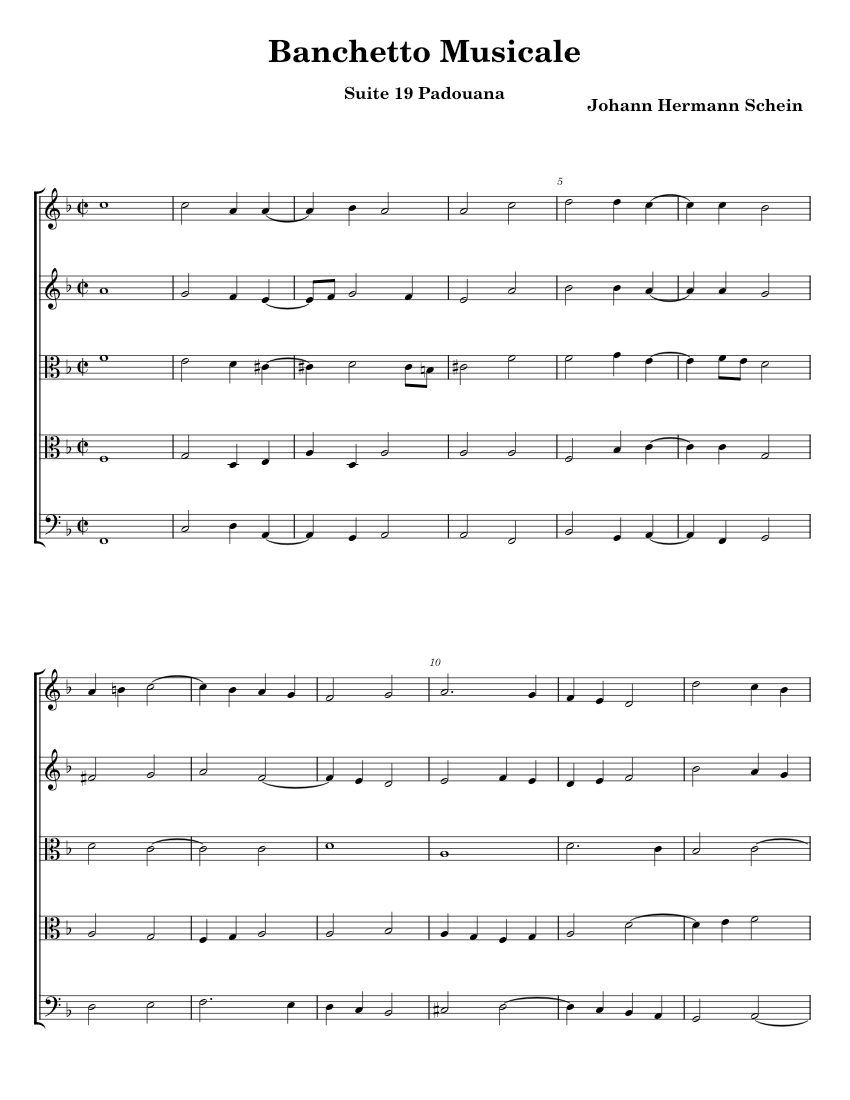 Banchetto Musicale Suite 2 - Johann Hermann Schein Sheet music for ...