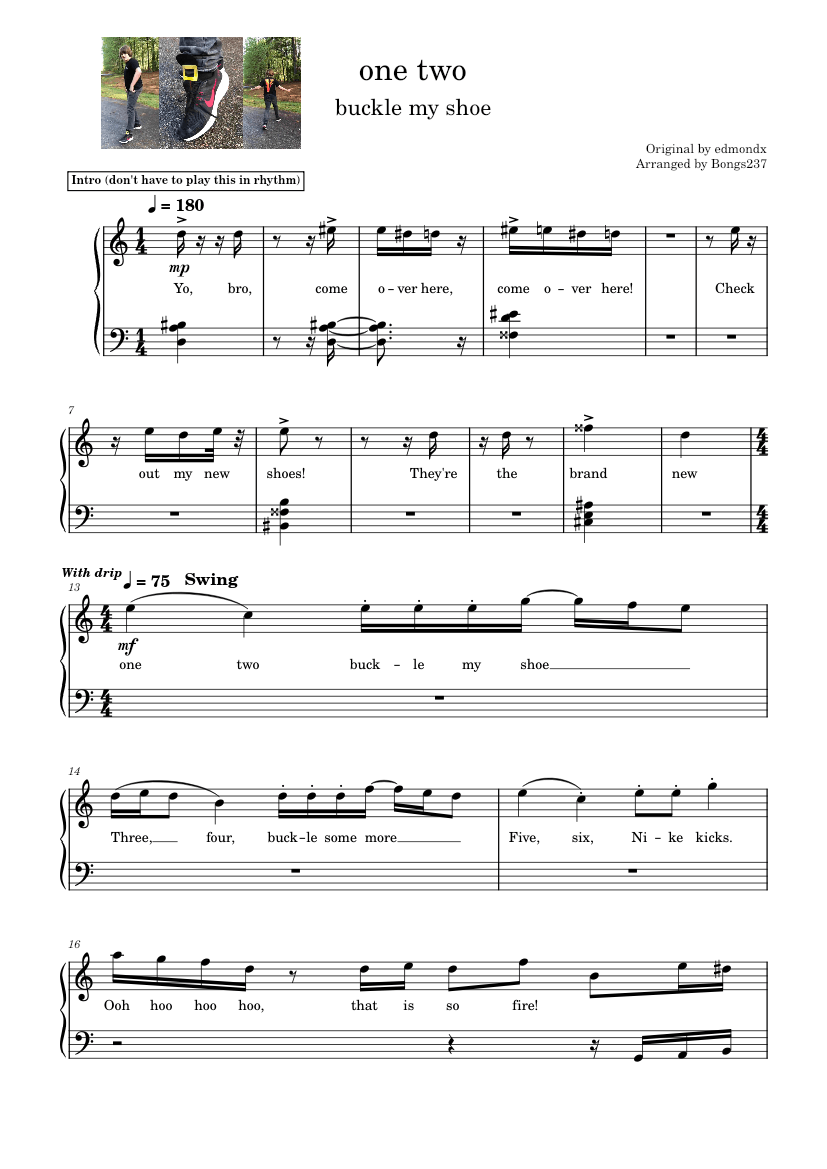1, 2, buckle my shoe 🔥 Sheet Music for Piano (Solo) Easy | MuseScore.com
