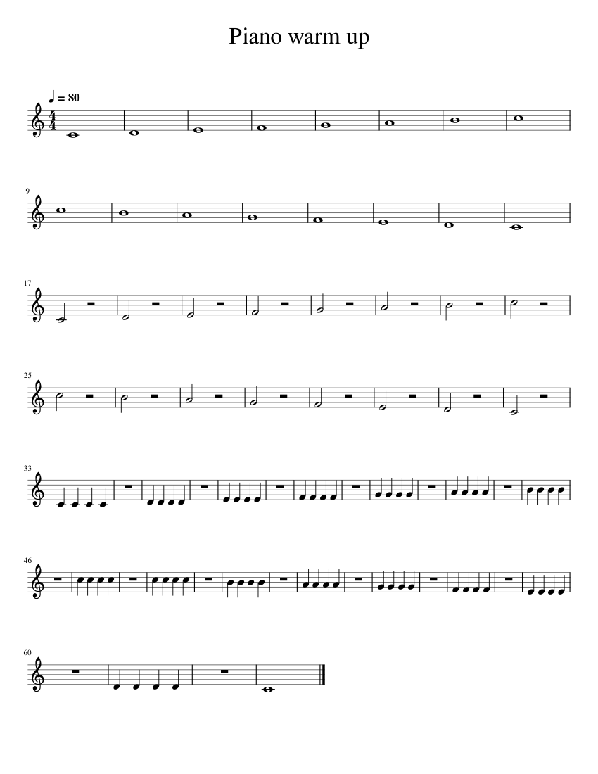 Piano_warm_up Sheet music for Piano (Solo) Easy | Musescore.com