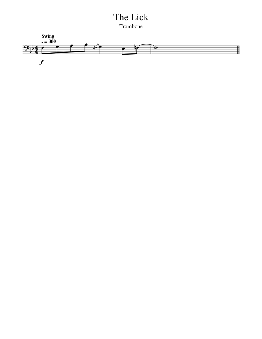 The Lick Sheet music for Trombone (Solo) | Musescore.com