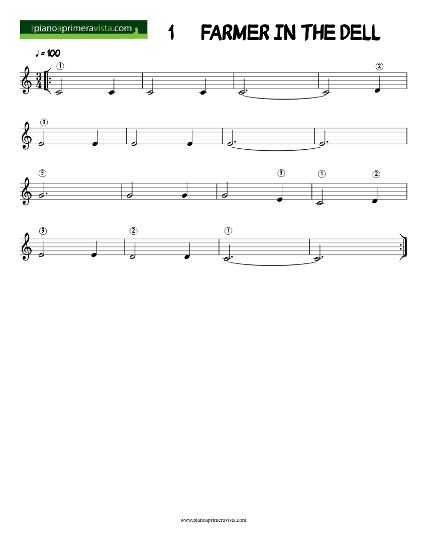 FARMER IN THE DELL mel Sheet music for Piano (Solo) Easy | Musescore.com