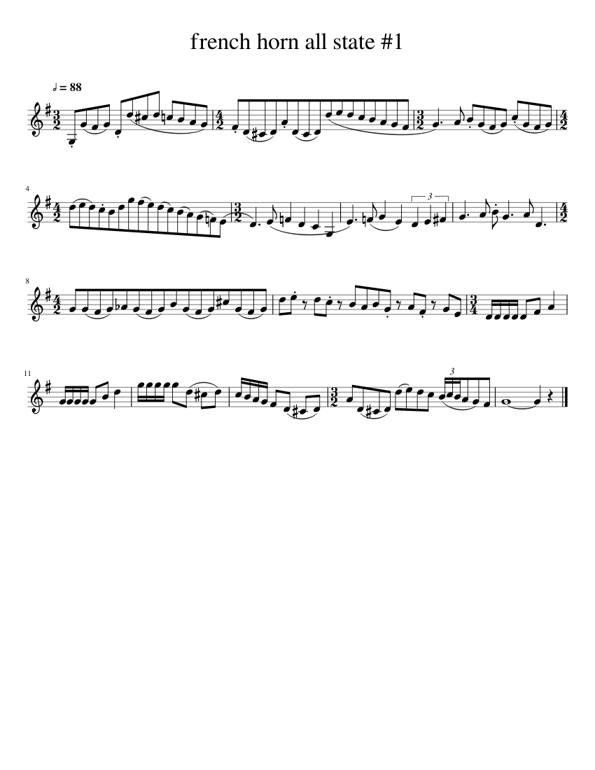 french horn all state #1 Sheet music for French horn (Solo) | Musescore.com