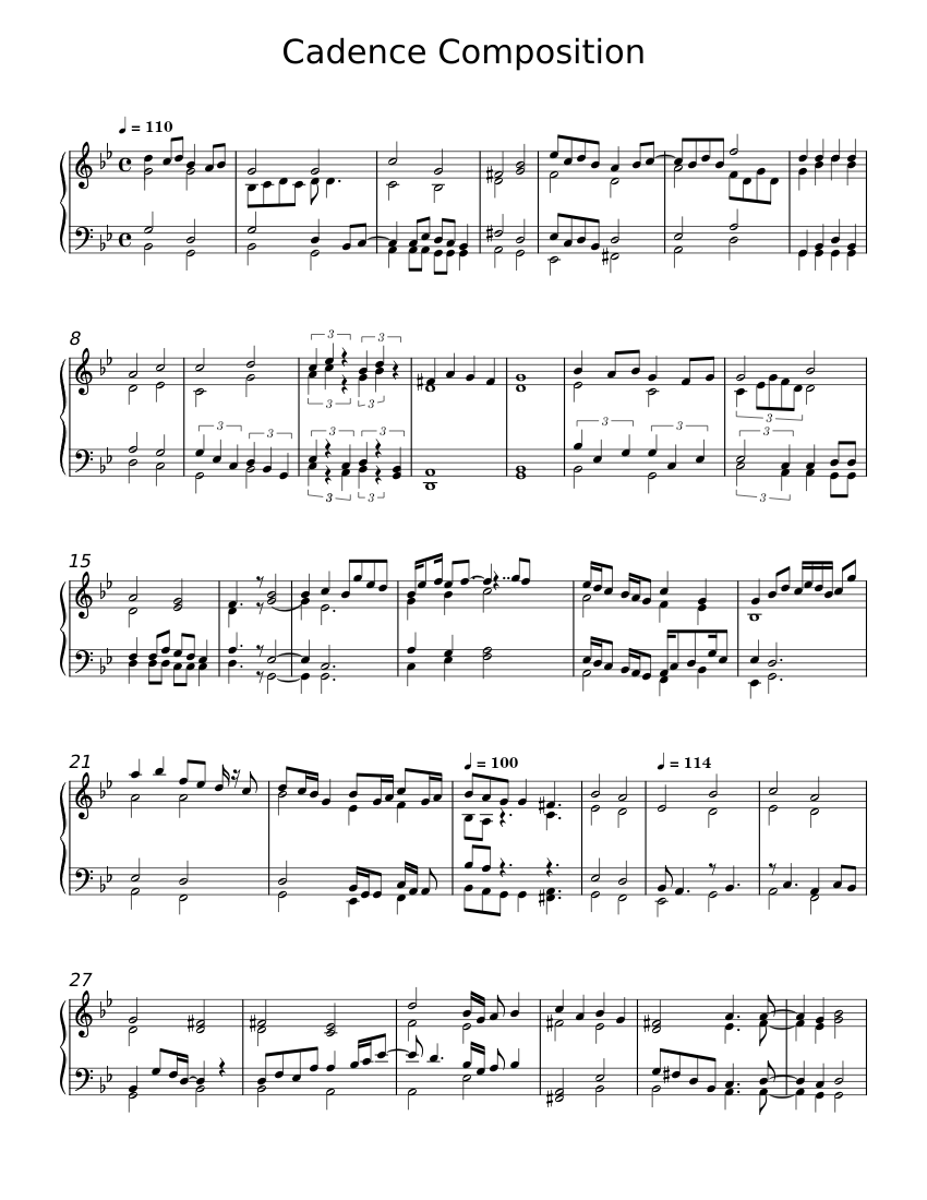 Cadences - Misc Sheet music for Piano (Piano Duo) | Musescore.com