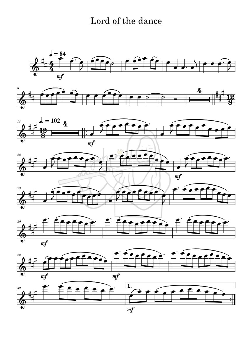 Lord of the Dance Sheet Music for Flute (Solo) | MuseScore.com