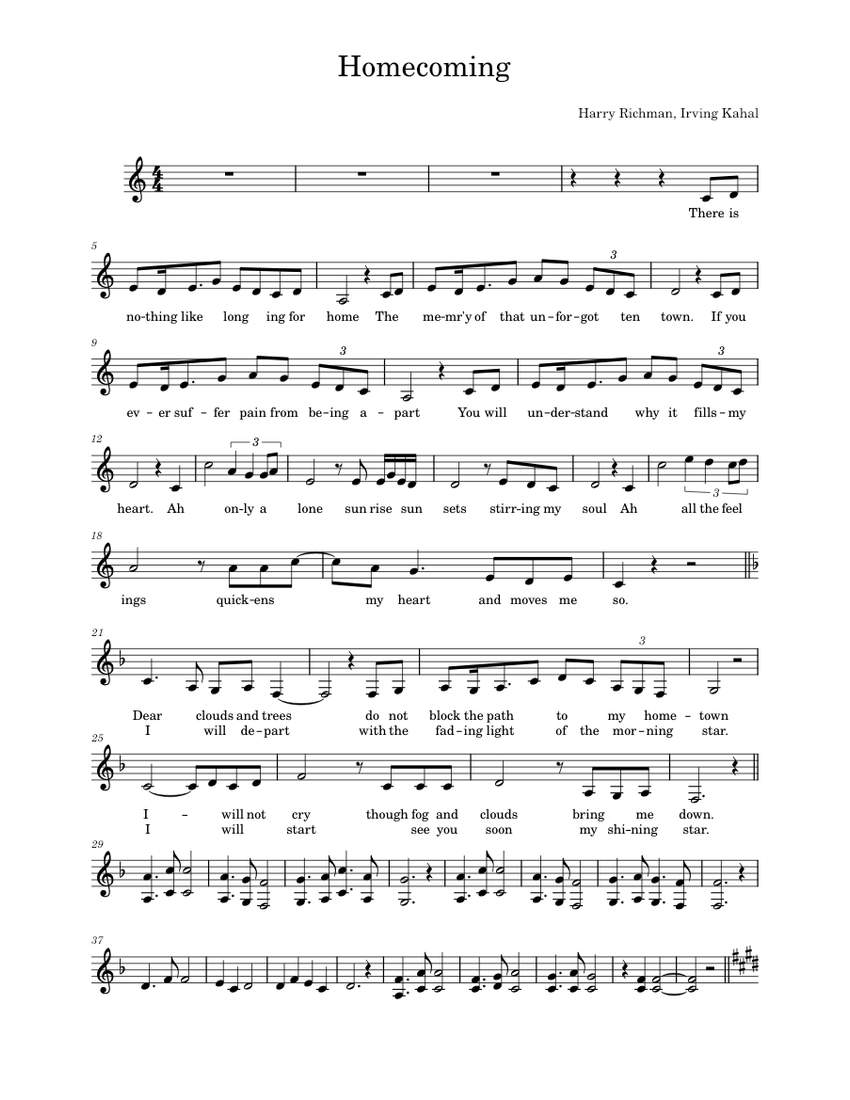 Homecoming Sheet music for Piano (Solo) Easy | Musescore.com