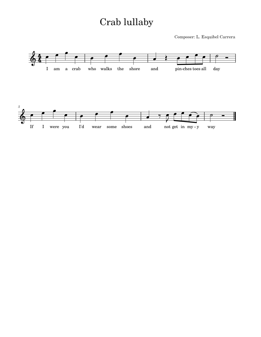 Crab.lullaby.V2 Sheet music for Piano (Solo) Easy | Musescore.com